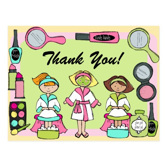 Custom Spa Party Birthday Thank You Postcard | Zazzle.com