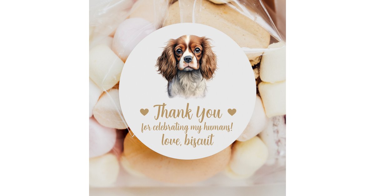 Custom Spaniel Wedding Favor Stickers | Zazzle