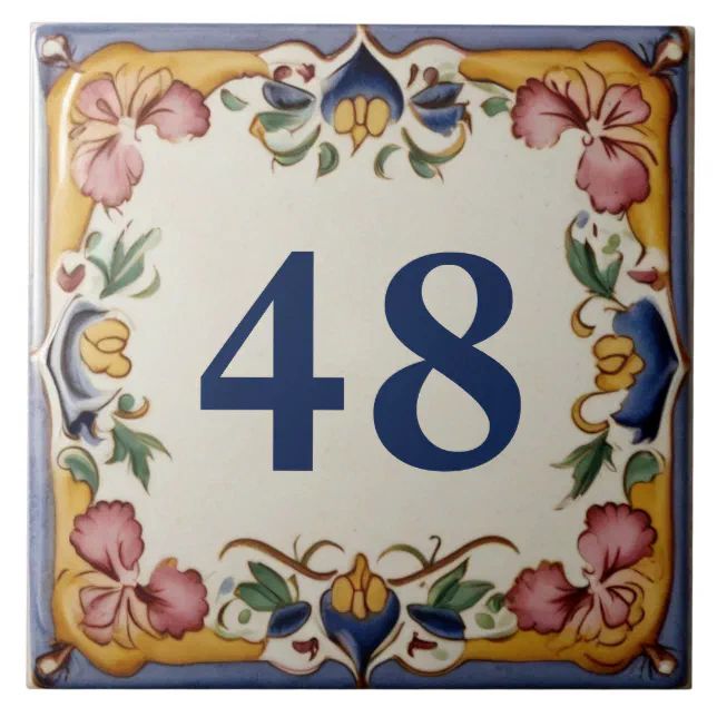 Custom Spanish Design House Number Sign Plaque Ceramic Tile | Zazzle