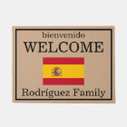 WELCOME Bienvenidos with custom name Doormat | Zazzle.com