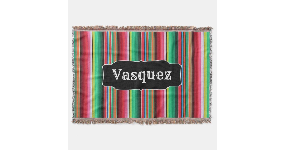 Custom Spanish Serape Mexican Blanket Personalized | Zazzle