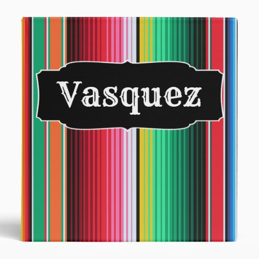 Custom Spanish Serape Mexican Blanket Personalized 3 Ring Binder | Zazzle