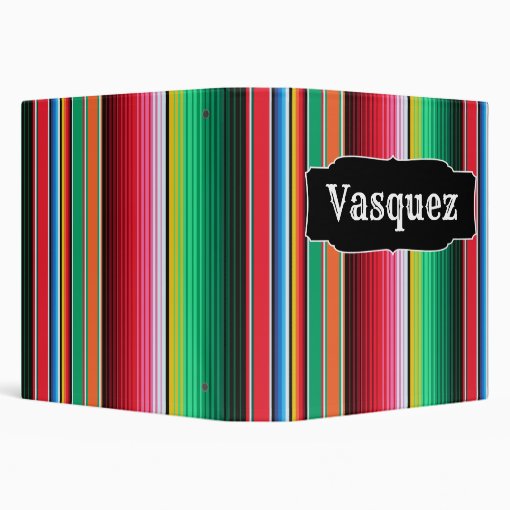Custom Spanish Serape Mexican Blanket Personalized 3 Ring Binder | Zazzle