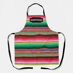 Custom Spanish Serape Mexican Blanket Personalized Apron | Zazzle
