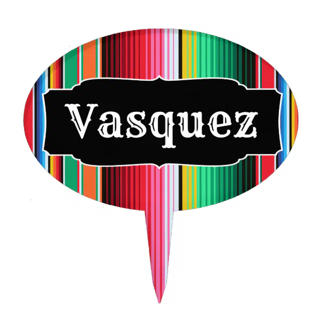Custom Spanish Serape Mexican Blanket Personalized Cake Topper | Zazzle