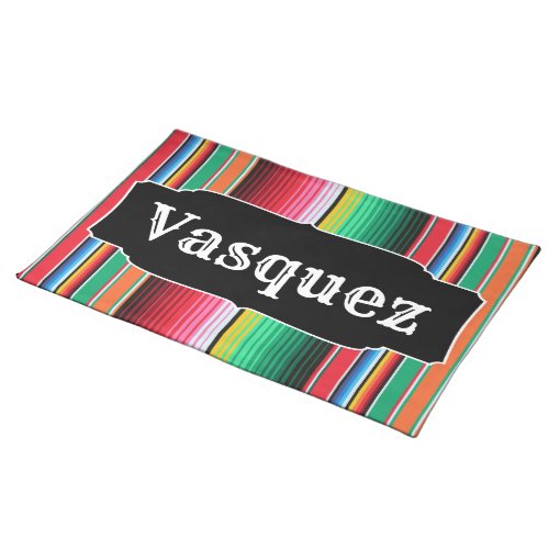 Custom Spanish Serape Mexican Blanket Personalized Cloth Placemat | Zazzle