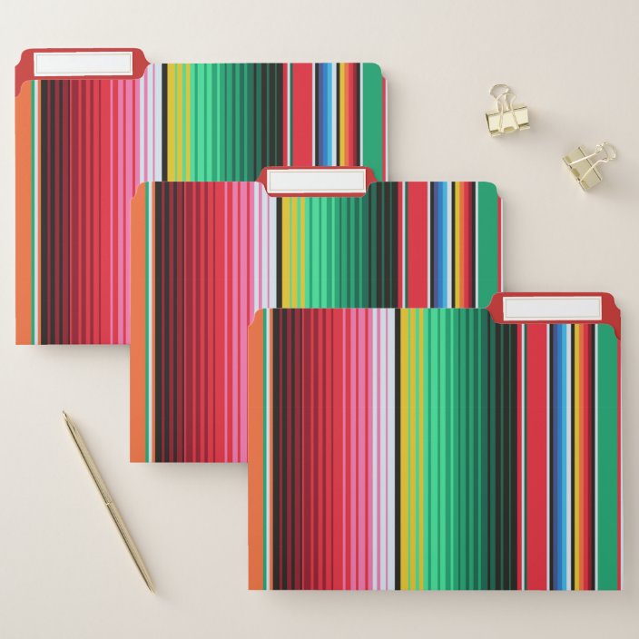 Custom Spanish Serape Mexican Blanket Personalized File Folder | Zazzle.com