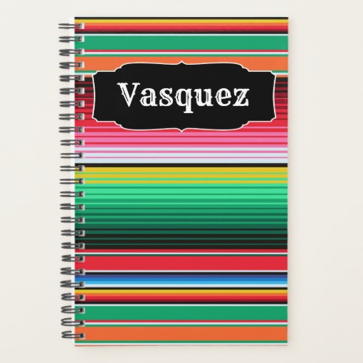 Custom Spanish Serape Mexican Blanket Personalized Planner | Zazzle