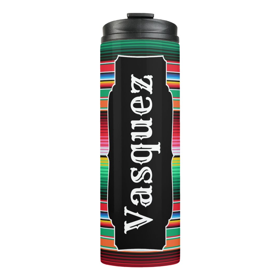 Custom Spanish Serape Mexican Blanket Personalized Thermal Tumbler | Zazzle