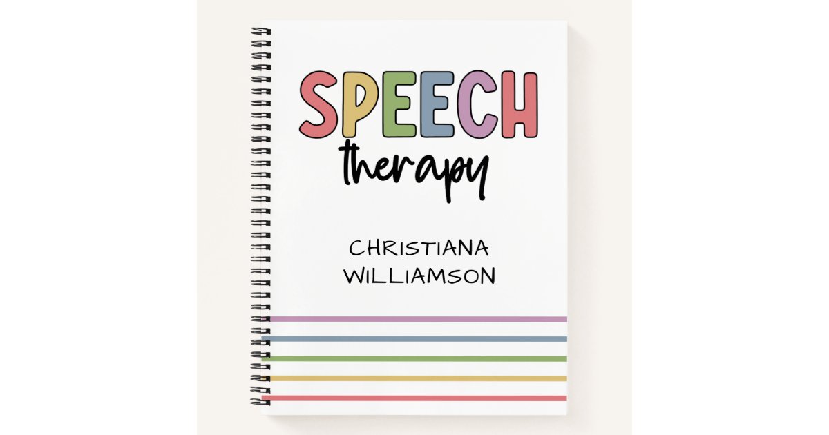 Custom Speech Therapy SLP Speech Pathologist Notebook | Zazzle