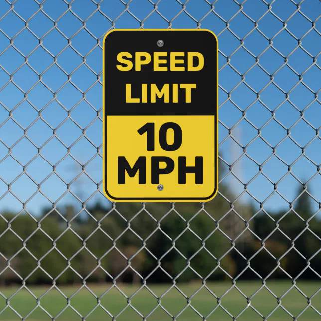 Custom Speed Limit Yellow Black Metal Sign | Zazzle