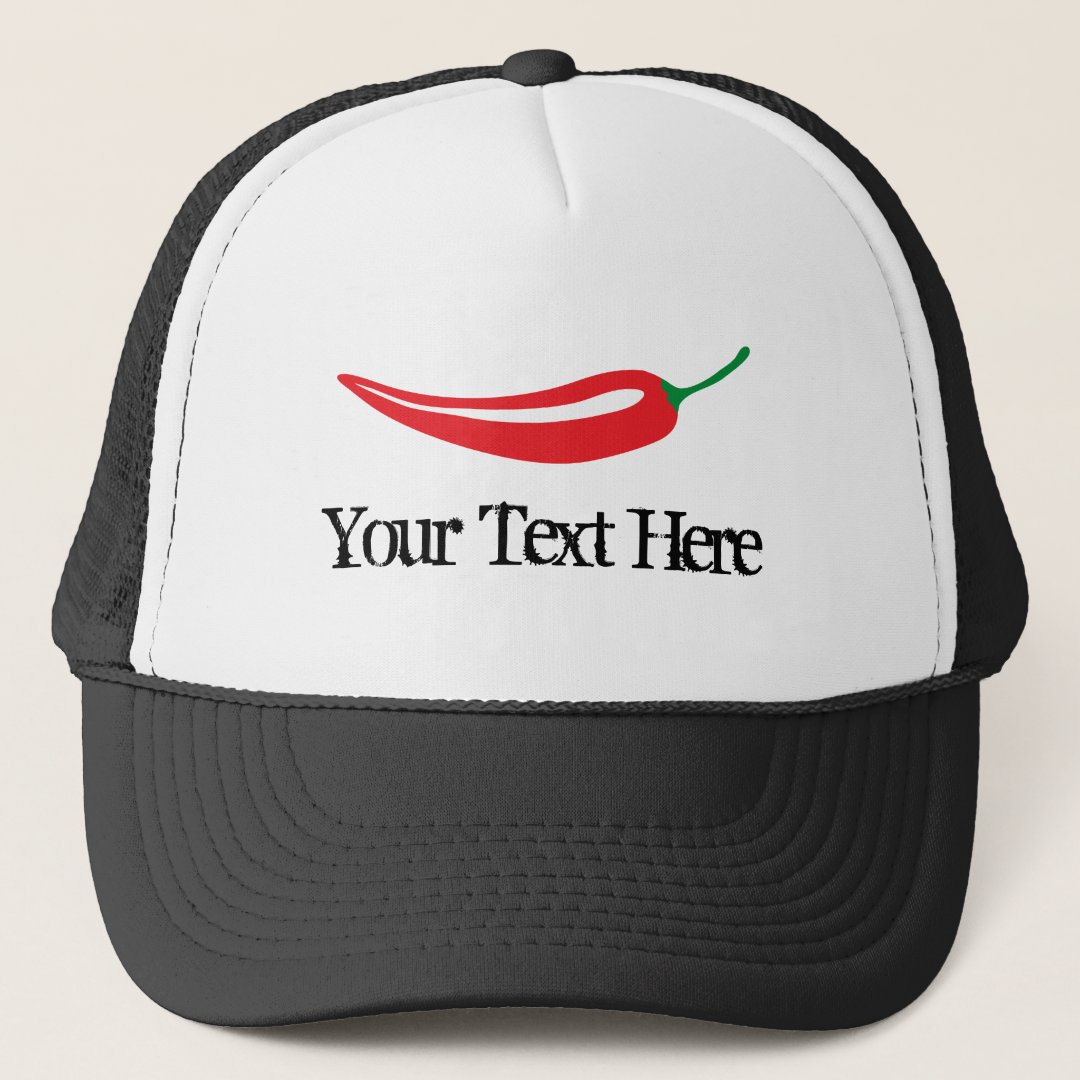 Custom spicy hot red chili pepper trucker hat | Zazzle