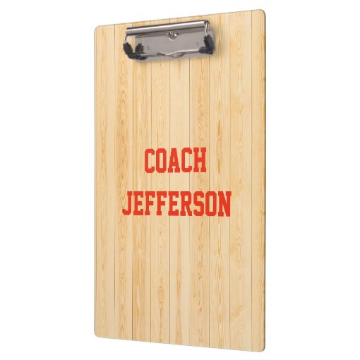 Custom sport coach gym floor clipboard | Zazzle