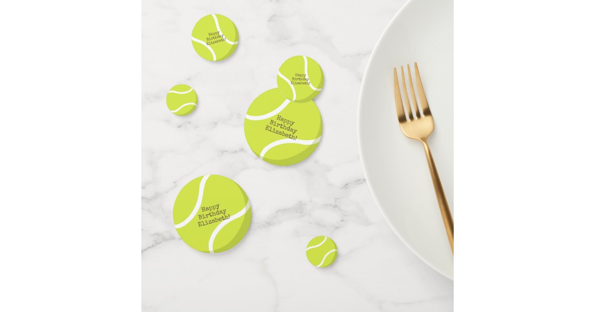 custom sports tennis birthday party confetti | Zazzle