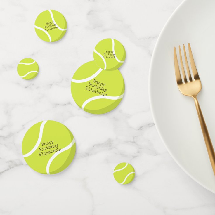 custom sports tennis birthday party confetti | Zazzle