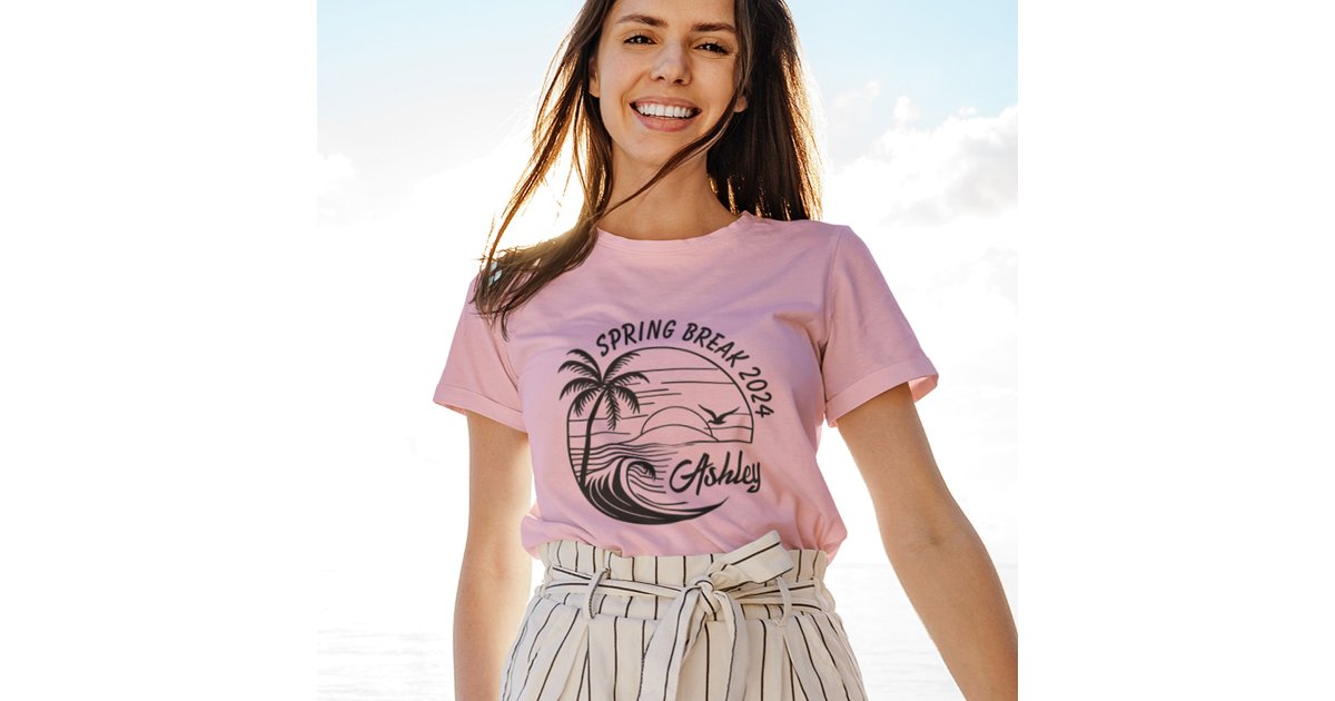 Custom Spring Break Girls Trip Cute Beach Fun T-Shirt | Zazzle
