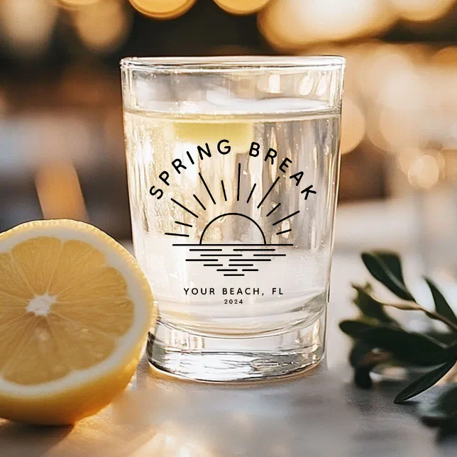 Custom Spring Break Summer Girlfriend Trip Shot Glass | Zazzle