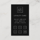 Custom Square Business Logo Black Customer Reward Loyalty Card | Zazzle