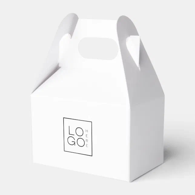 Custom Square Business Logo Minimalist Plain Favor Boxes | Zazzle