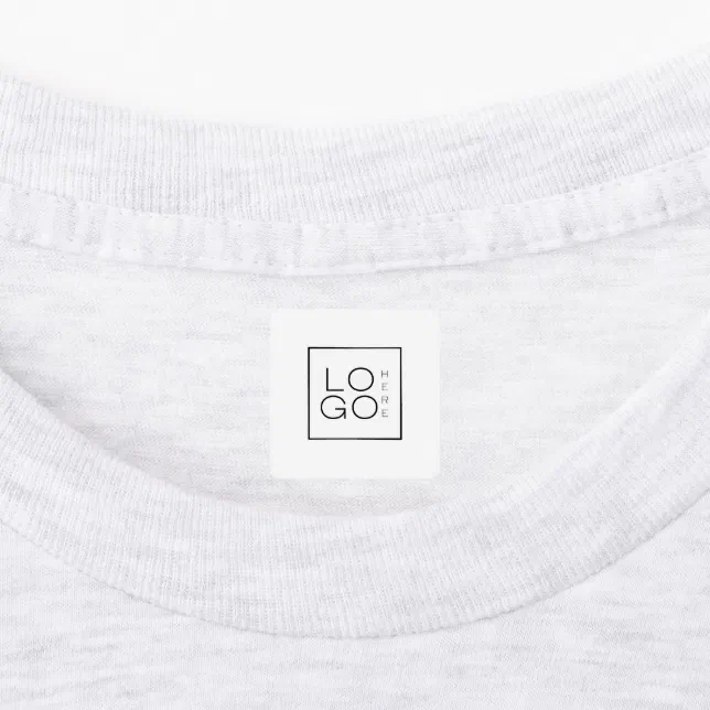 Custom Square Business Logo Plain White Clothing Kids' Labels | Zazzle