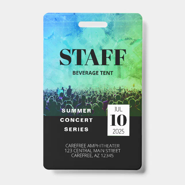 Custom Staff All Access Concert Badge | Zazzle