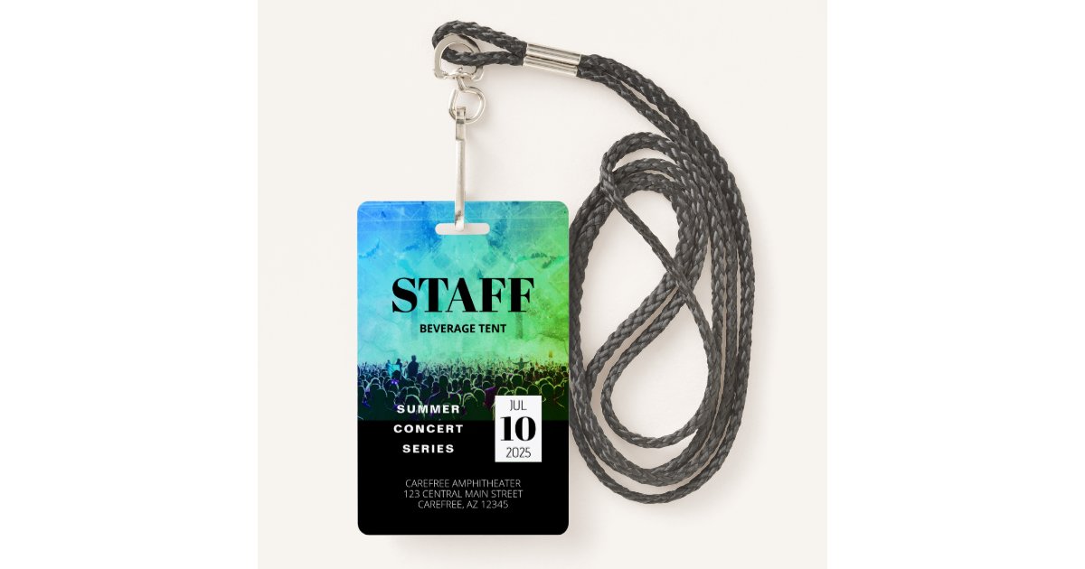 Custom Staff All Access Concert Badge | Zazzle