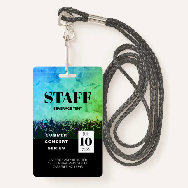 Custom Staff All Access Concert Badge | Zazzle