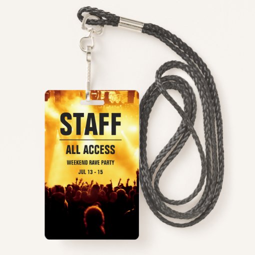 Custom Staff | All Access Concert Pass Badge | Zazzle