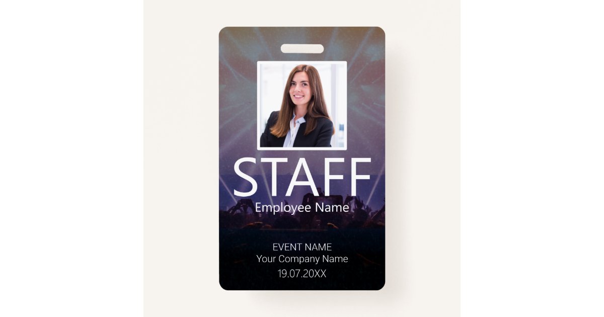 Custom Staff Barcode Event Badge | Zazzle