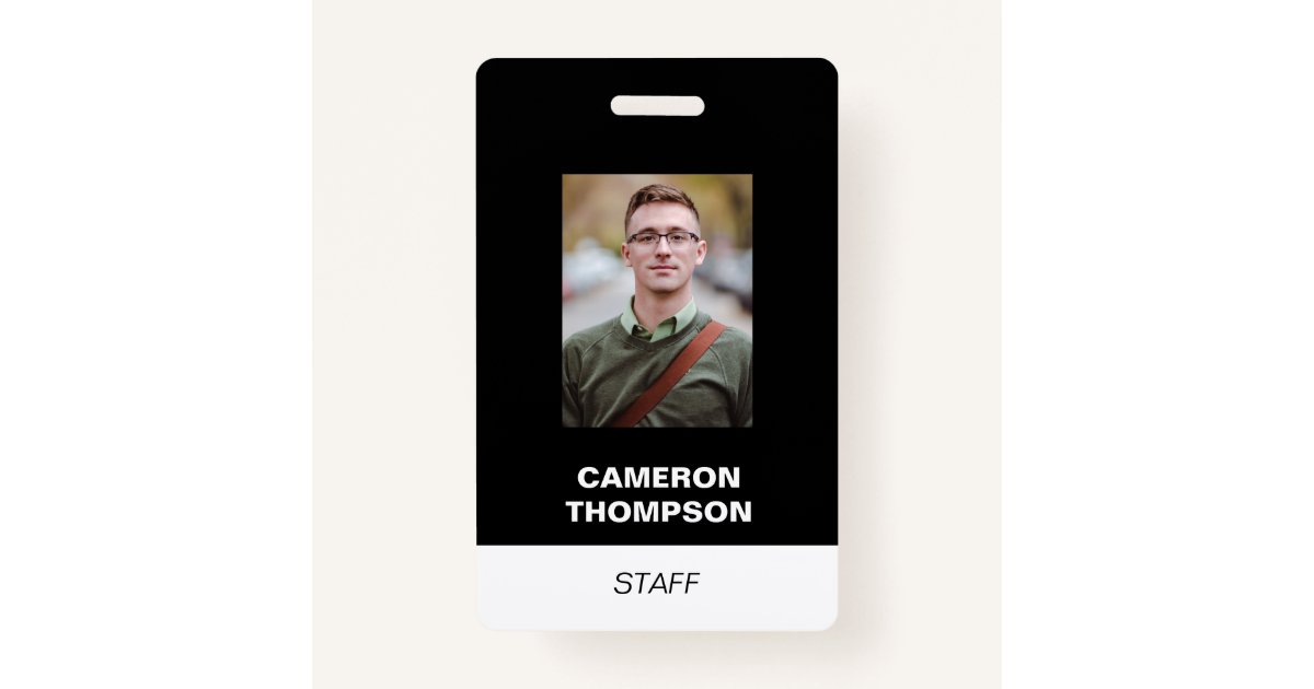 Custom STAFF employee photo Badge | Zazzle