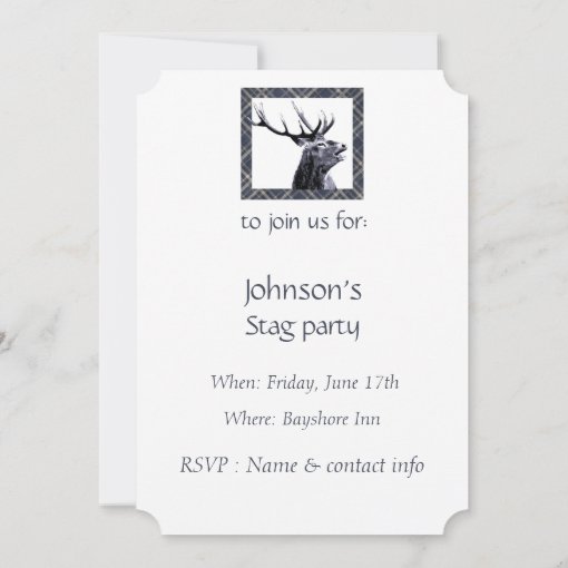 Custom Stag Bachelor Party Invite | Zazzle