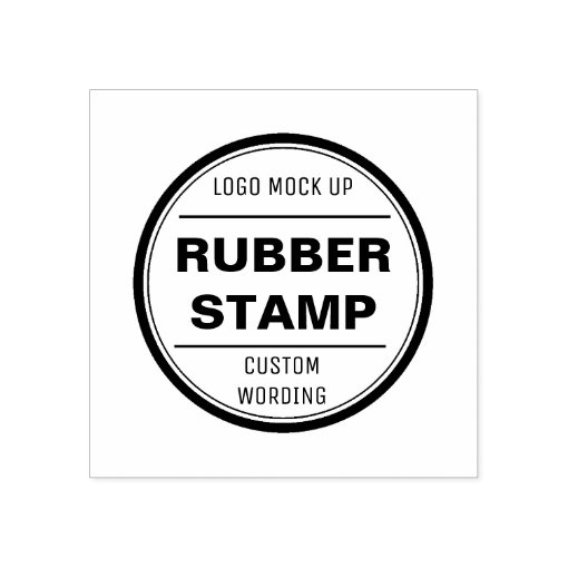custom stamp, business, logo, badge symbol icon rubber stamp | Zazzle