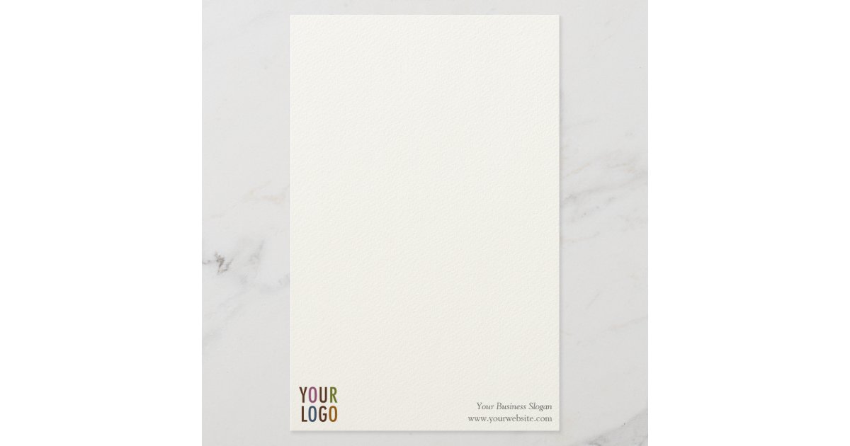 Custom Stationery Note Paper with Logo 5.5" x 8.5" | Zazzle