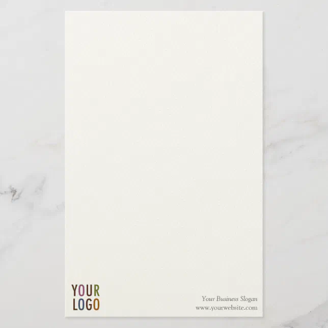 Custom Stationery Note Paper with Logo 5.5" x 8.5" | Zazzle