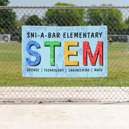 Custom STEM Education Banner - Light Blue | Zazzle