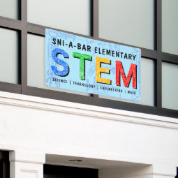 Custom STEM Education Banner - Light Blue | Zazzle