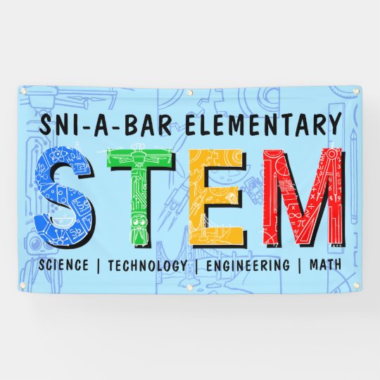 Custom STEM Education Banner - Light Blue | Zazzle