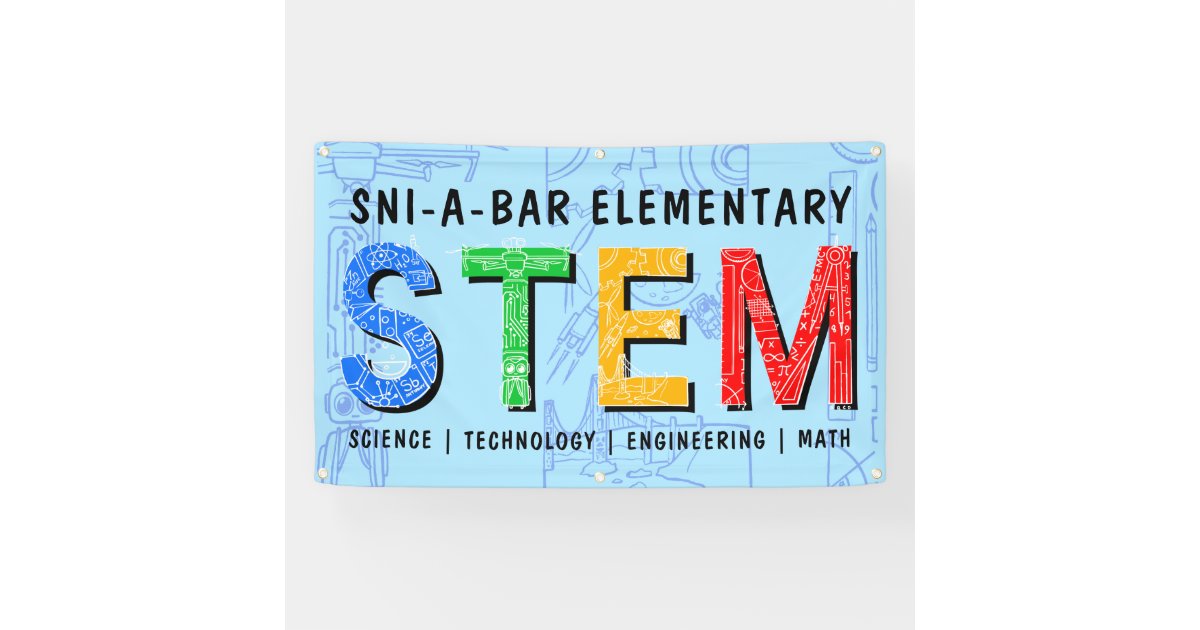 Custom STEM Education Banner - Light Blue | Zazzle