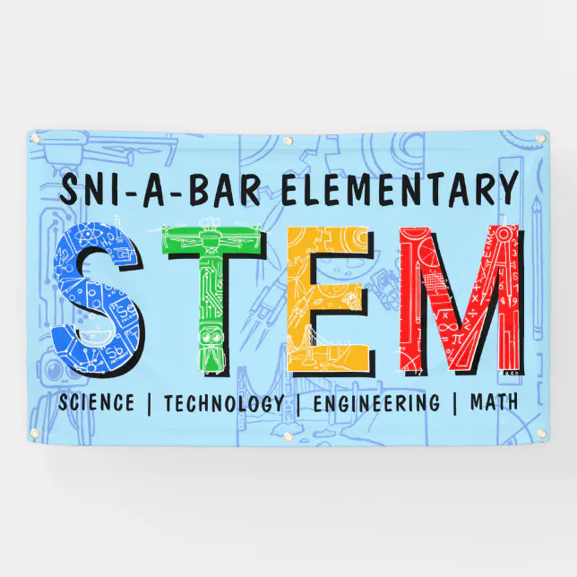 Custom STEM Education Banner - Light Blue | Zazzle