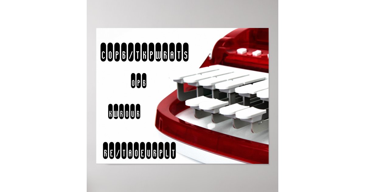 Custom Steno Red Machine Print | Zazzle
