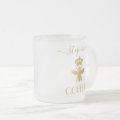 Custom Step One: COFFEE Queen Bee Lady Boss Clear Frosted Glass Coffee ...