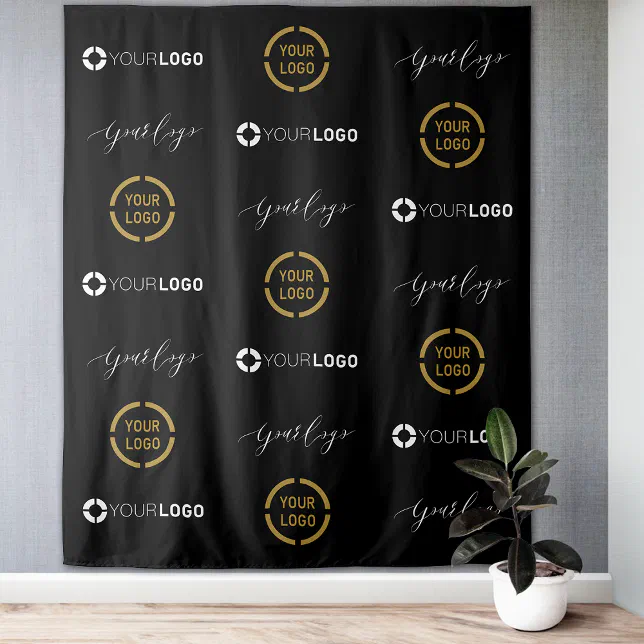 Custom Step & Repeat Three Logo Event Backdrop | Zazzle