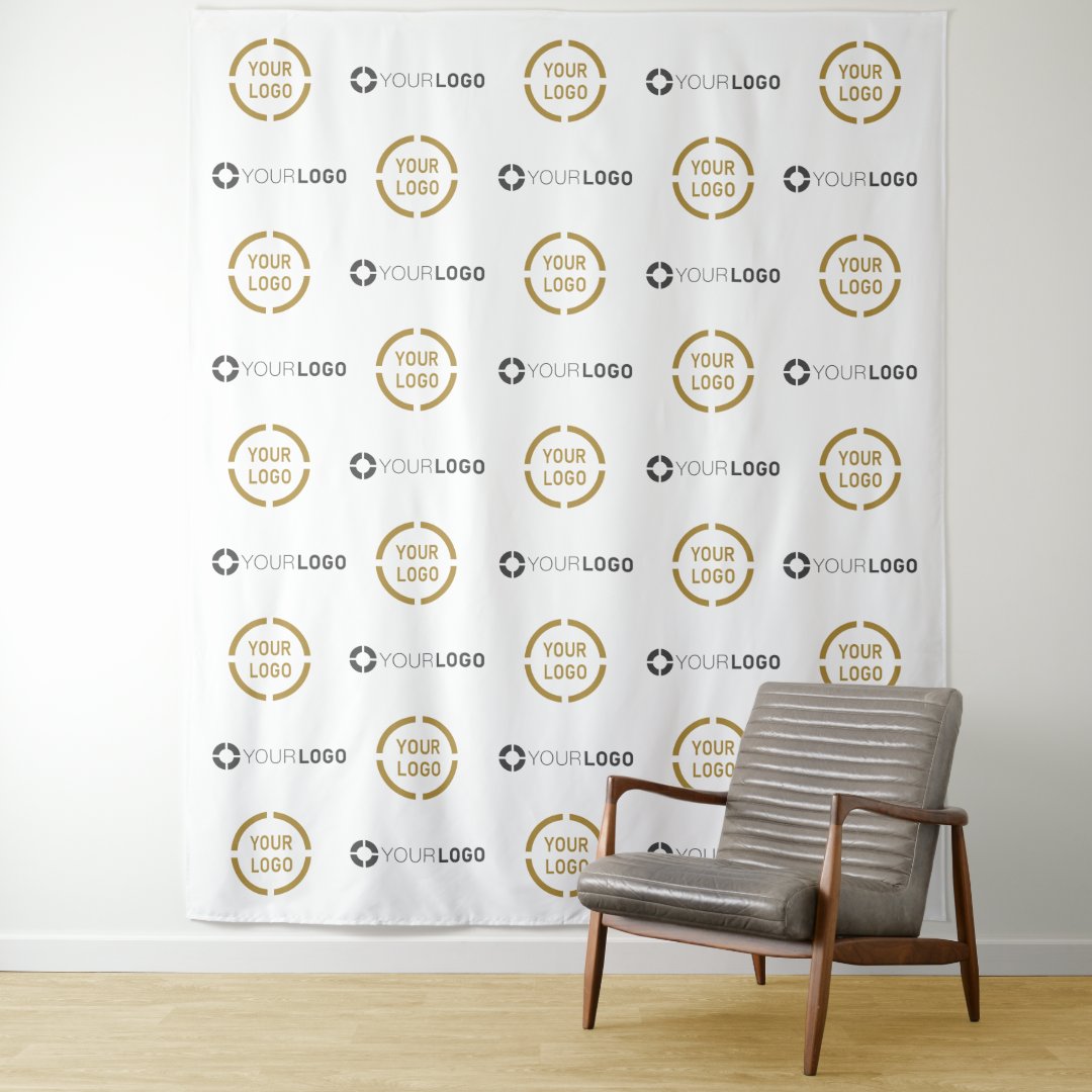 Custom Step & Repeat two Logo Event Backdrop | Zazzle