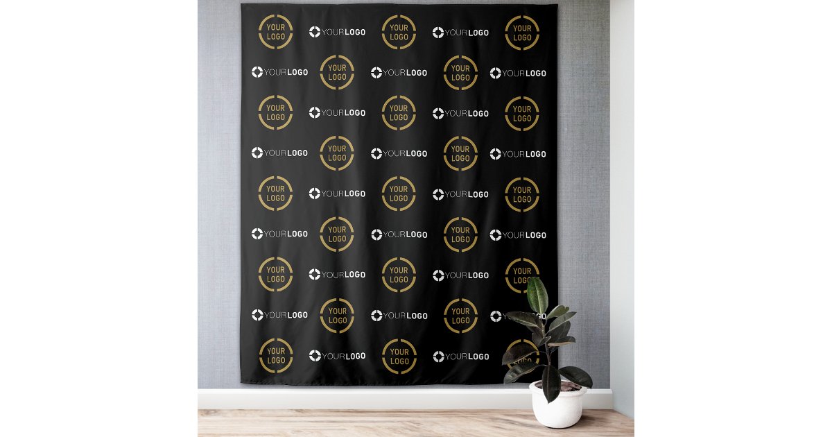 Custom Step & Repeat Two Logo Event Backdrop | Zazzle