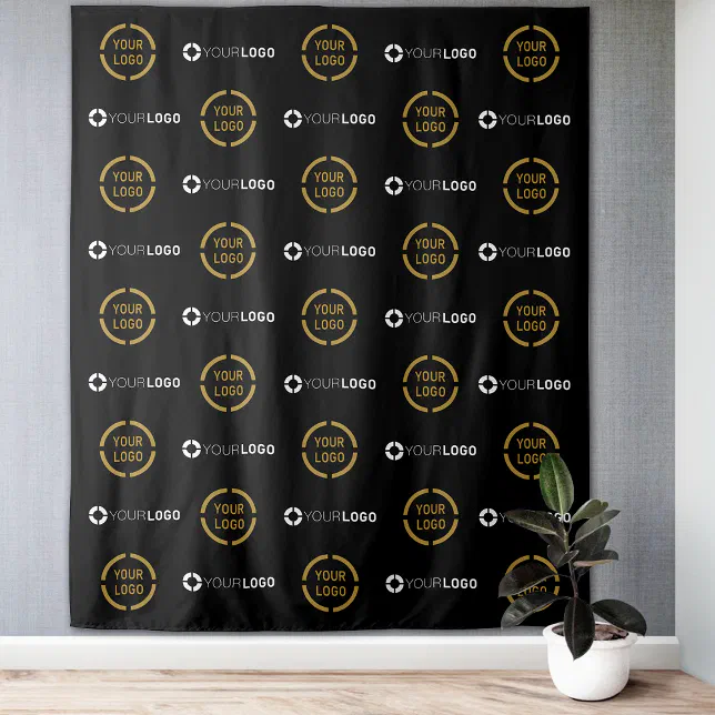 Custom Step & Repeat Two Logo Event Backdrop | Zazzle