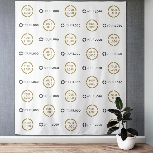 Custom Step & Repeat two Logo Event Backdrop | Zazzle