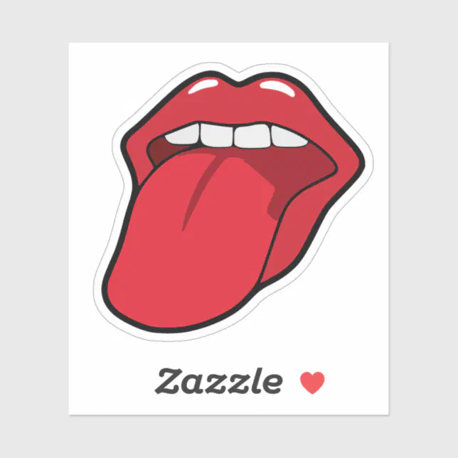 Custom Stickers, Mouth with Tongue Sticking out Sticker | Zazzle