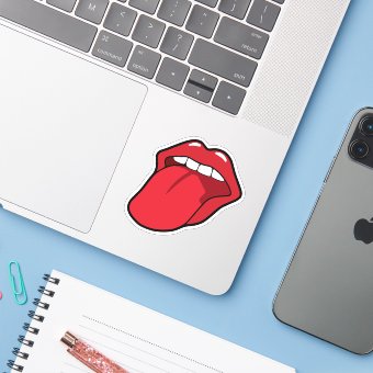 Custom Stickers, Mouth with Tongue Sticking out Sticker | Zazzle