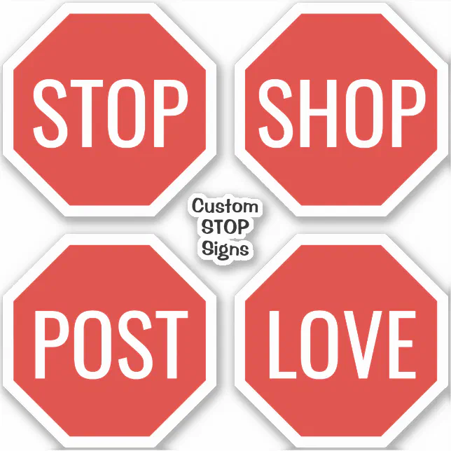 Custom STOP Sign Stickers | Zazzle