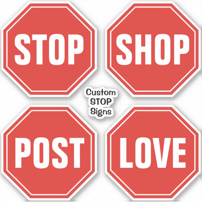 Custom STOP Sign Stickers | Zazzle